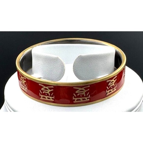Jewelry | Vintage Shanghai Tang Red Enamel Love Bangle Bracelet | Poshmark
